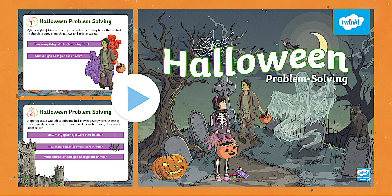 Halloween Maths Problem-Solving PowerPoint (teacher made)