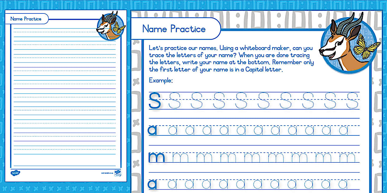 Grade R: Name Practice (teacher made) - Twinkl