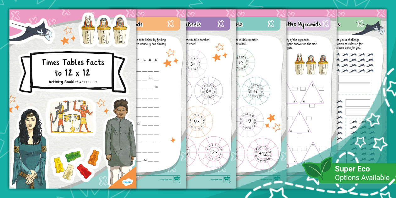 Times Tables Facts to 12 x 12 Activity Booklet (Ages 8 - 9)