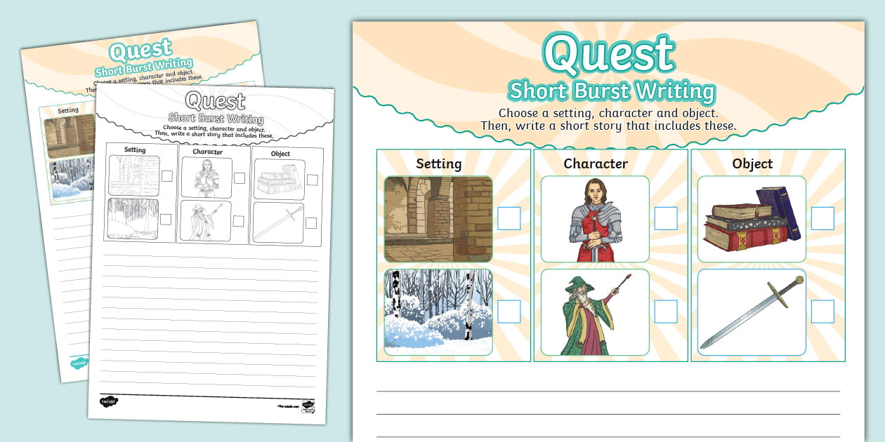 Quest Short Burst Writing Template (Teacher-Made) - Twinkl