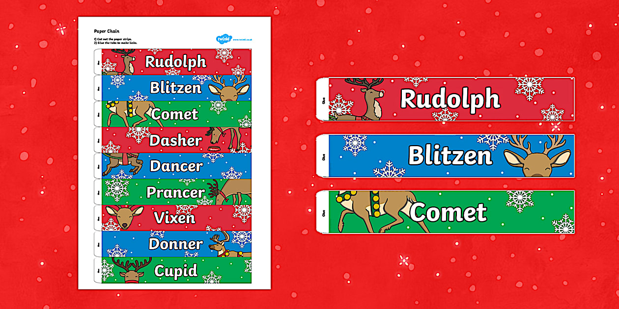 Christmas Paper Chains Reindeer Activity (teacher made)