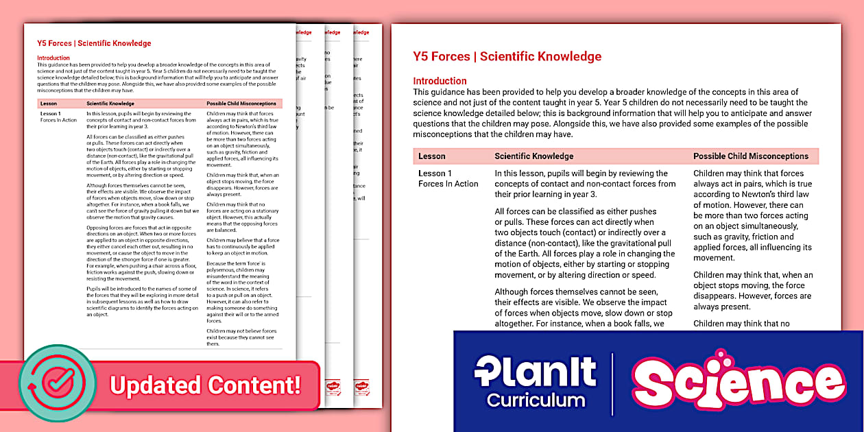 Science CPD: Forces: Year 5 (Teacher-Made) - Twinkl