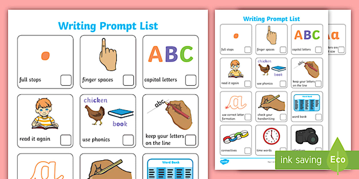 👉 Writing Prompt Checklist (teacher made) - Twinkl