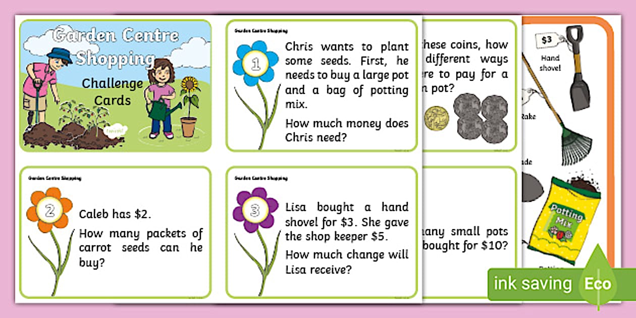 NSW Garden Centre Maths Challenge Cards (professor feito)