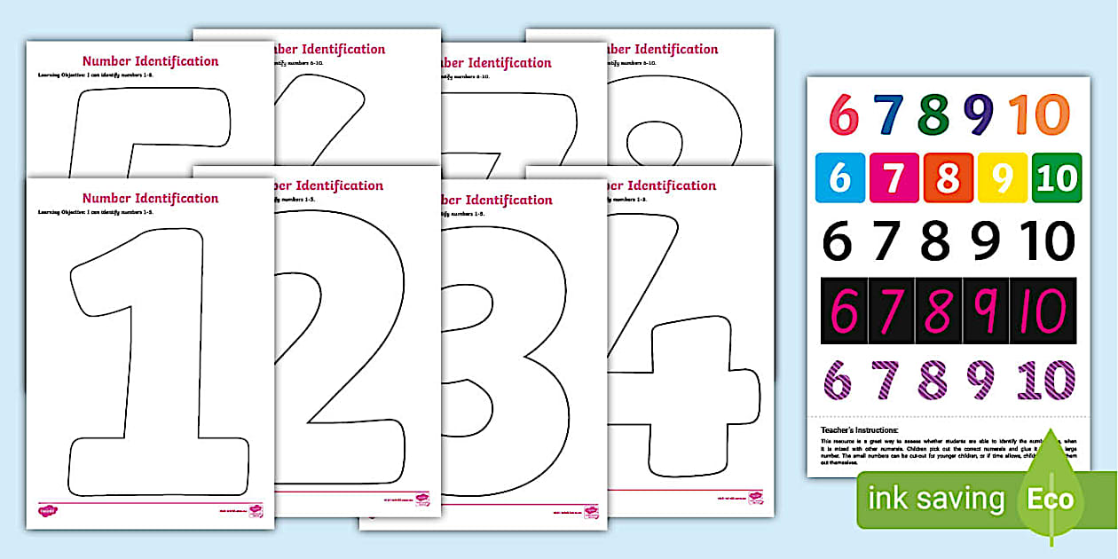 I Can Identify the Numbers 1-10 Worksheet Pack | Twinkl