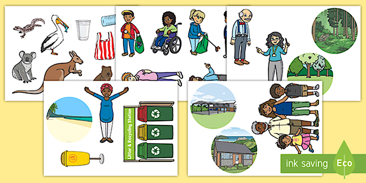 Keep Australia Beautiful Week Stick Puppets (teacher made)