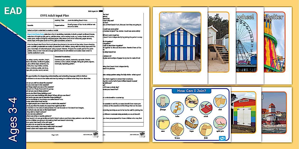 Seaside Art EYFS | Junk Model Beach Huts Adult Input Plan