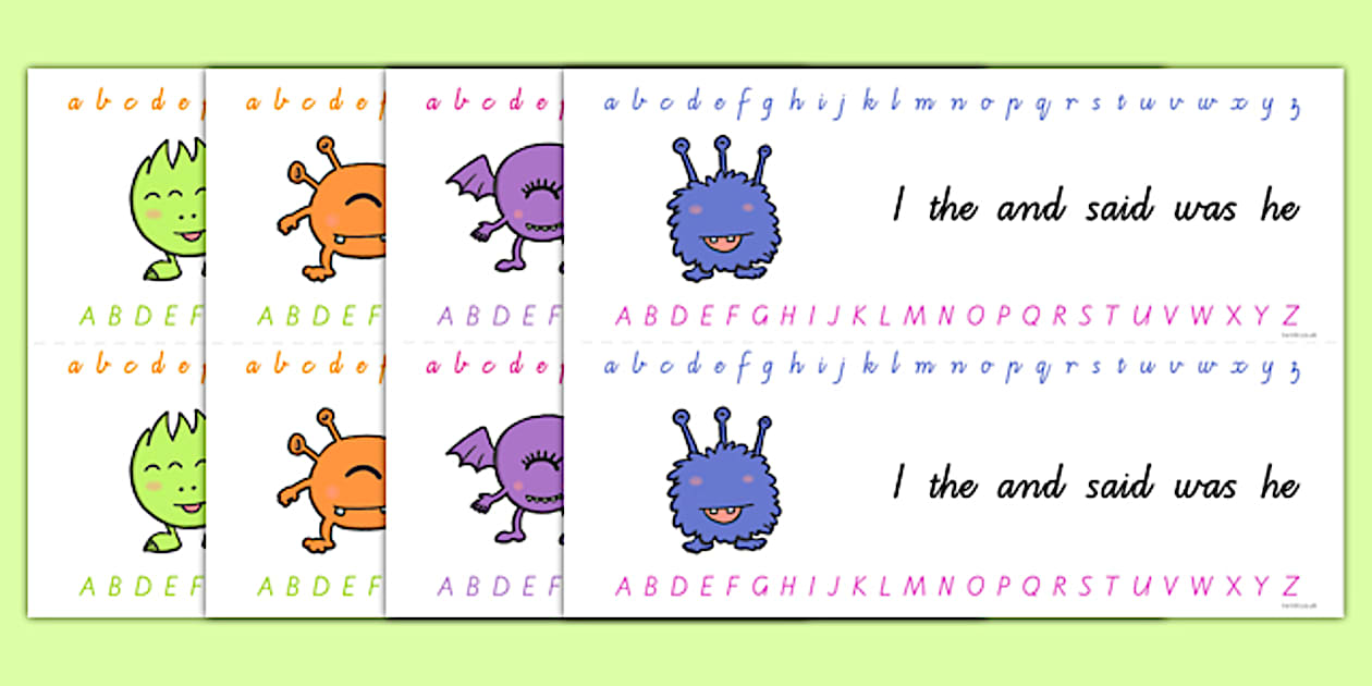 Alphabet Strips Handwriting