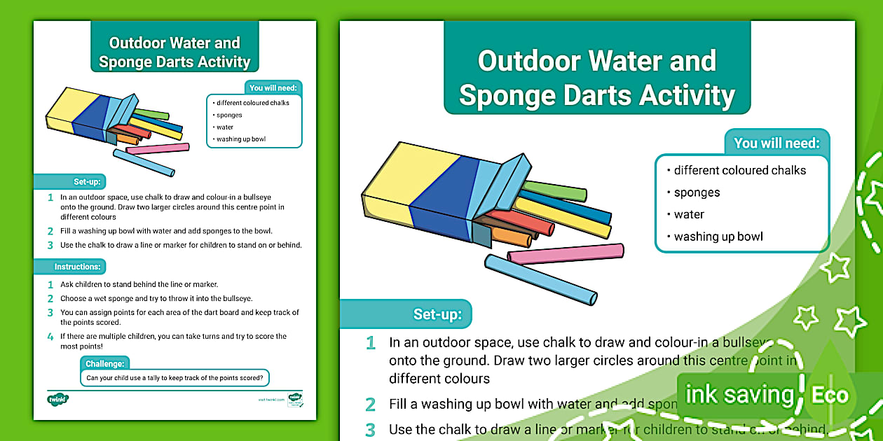 Outdoor Water and Sponge Darts Activity - Twinkl