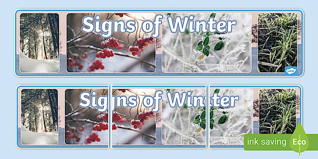 Signs of Winter Photo Display Banner (teacher made) - Twinkl