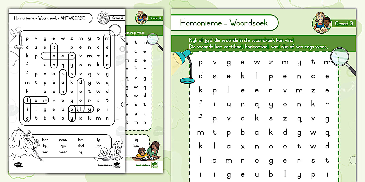 Graad 3 Klanke: Woorde met v/f Woordsoek (teacher made)