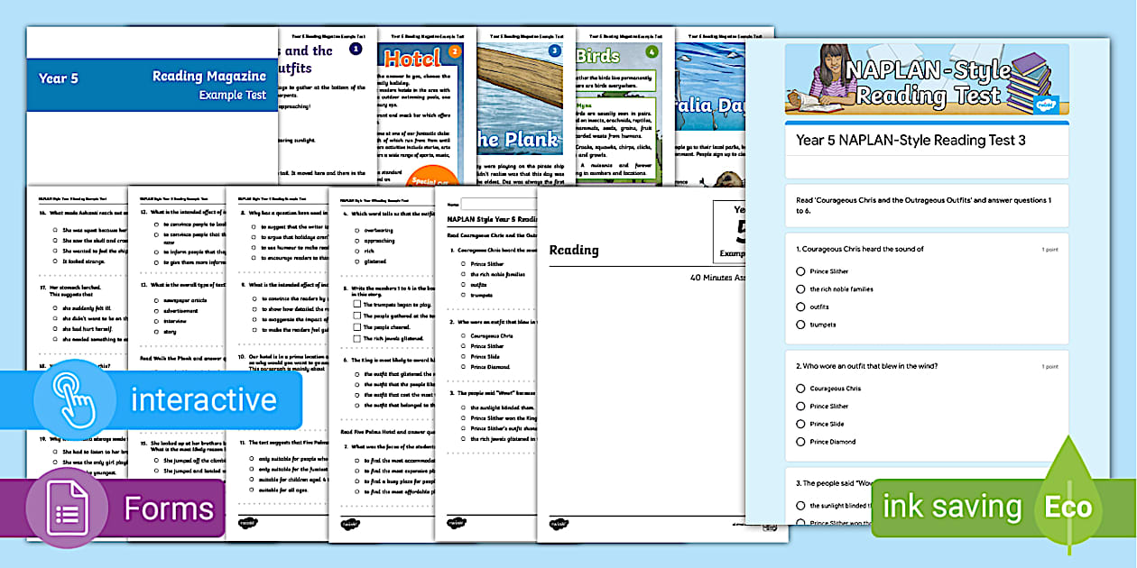 NAPLAN-Style English Example Tests - Set 3 Year 5 Reading