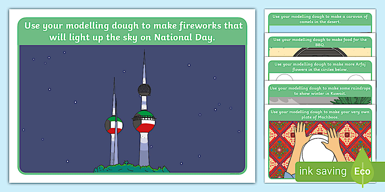 Kuwait Modelling Dough Mats - National Day Activities