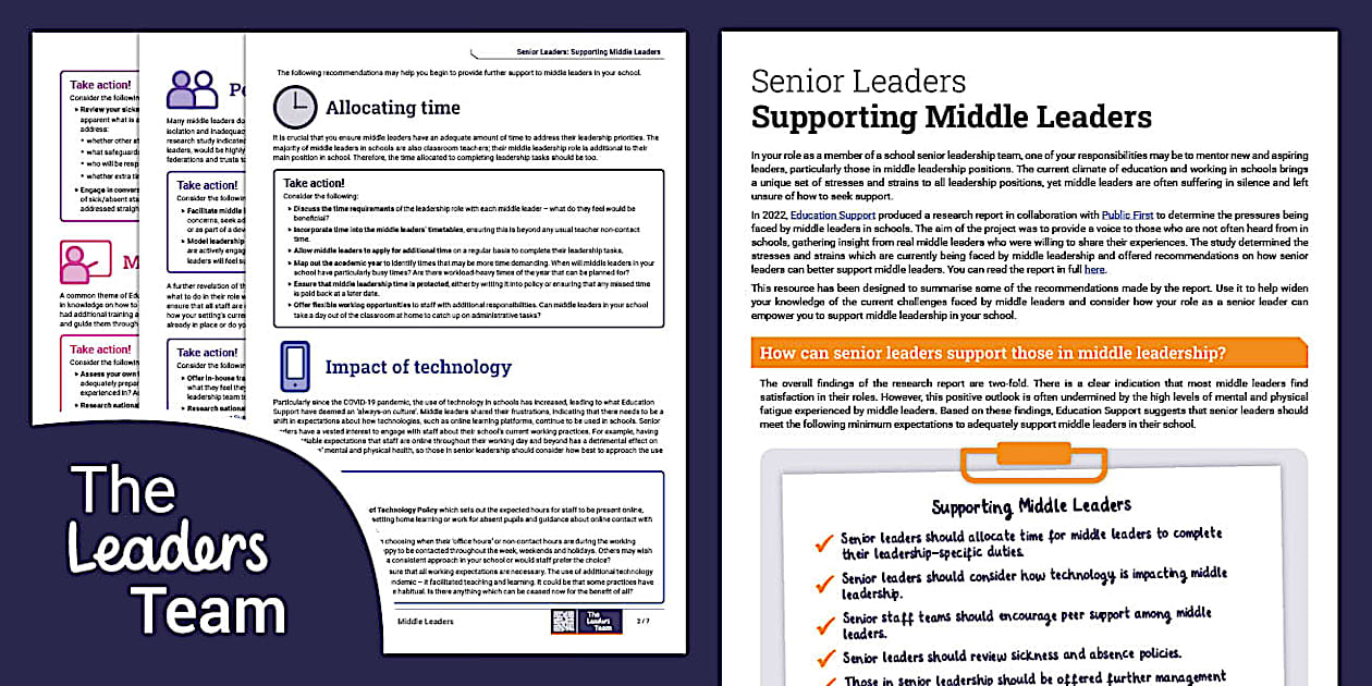 Senior Leaders: Supporting Middle Leaders (Teacher-Made)