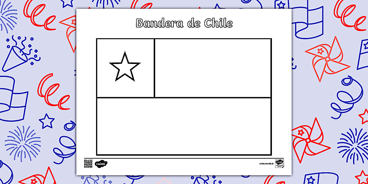 Bandera de Chile para colorear - Twinkl Chile - Twinkl