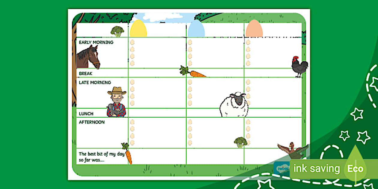 Farm-Themed Daily Planner (a.m. and p.m.) (teacher made)