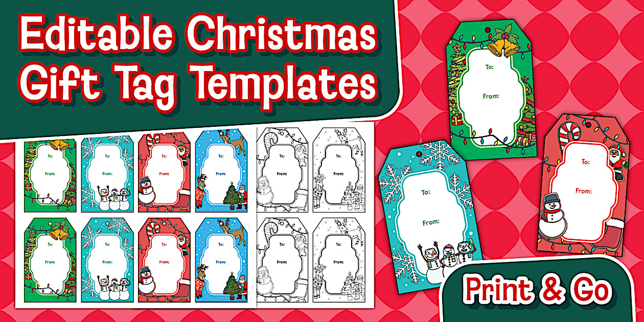Editable Christmas Gift Tag Templates
