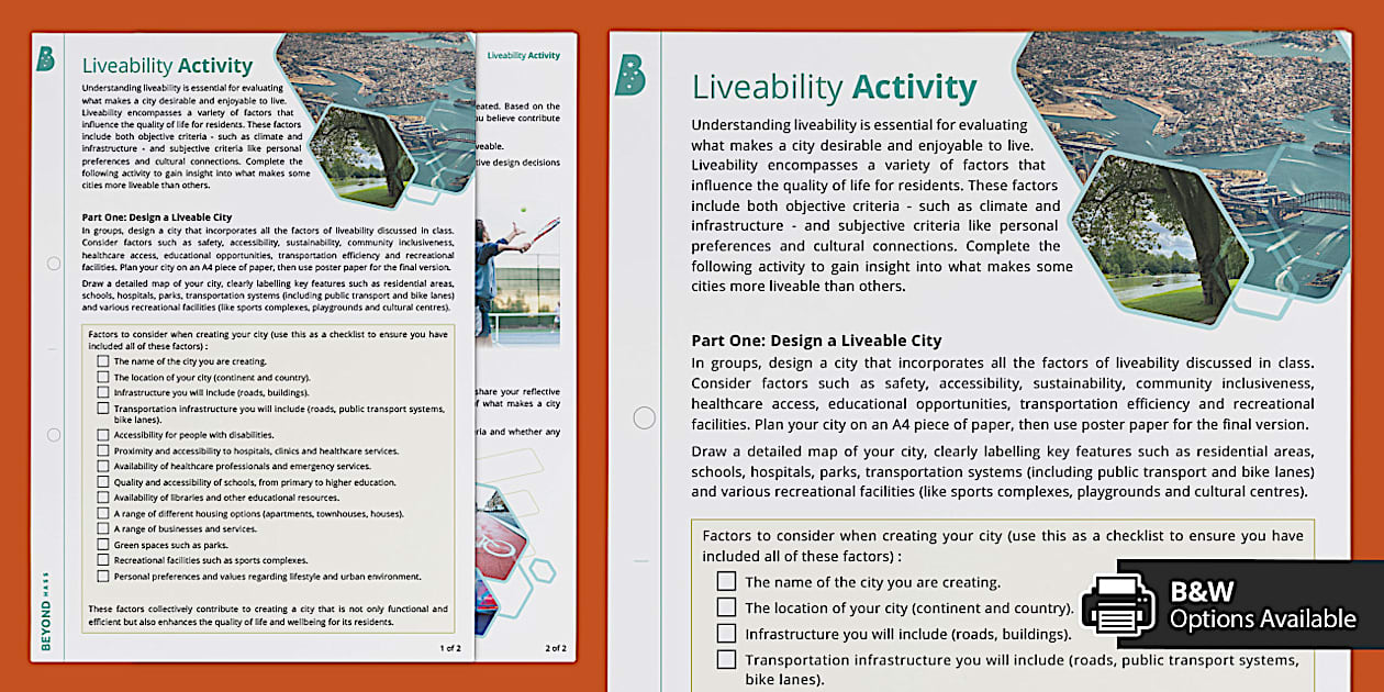 Liveability Activity