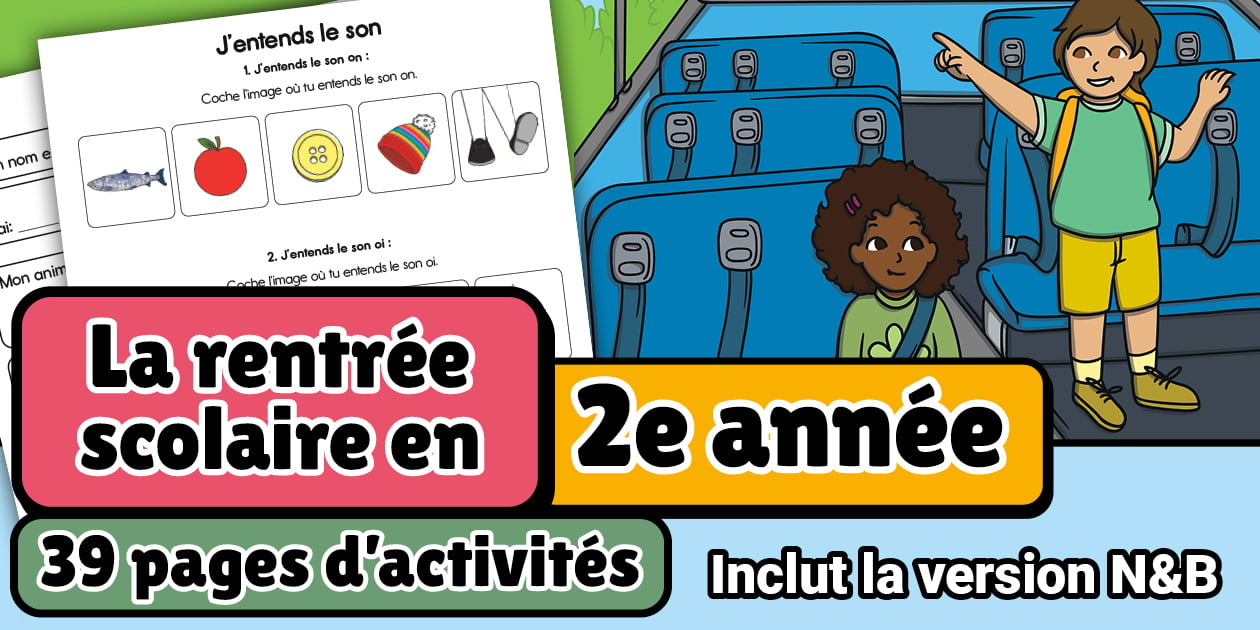 Grade 2 Back to School - J'ai fini Booklet French