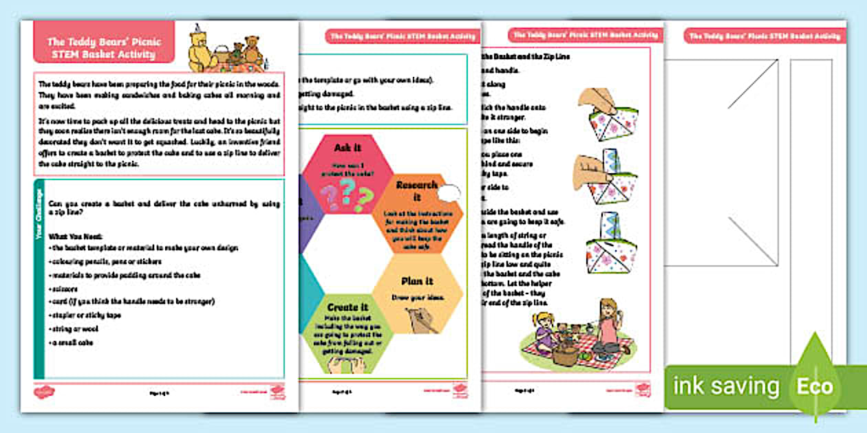 Teddy Bears' Picnic STEM Basket Activity (teacher made)