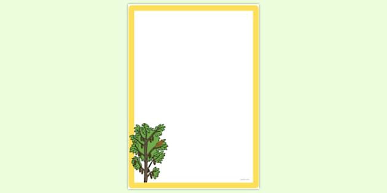 Simple Blank Bird In a Cocoa Tree Page Border | Page Borders