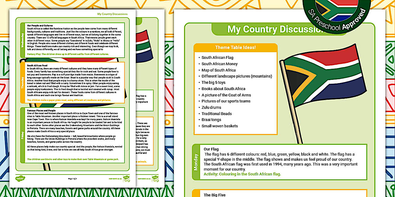 My Country: Discussion Sheet (teacher made) - Twinkl