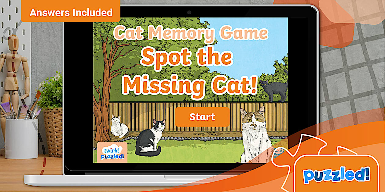 Cat Memory Game PowerPoint - Spot the Missing Cat! - Twinkl