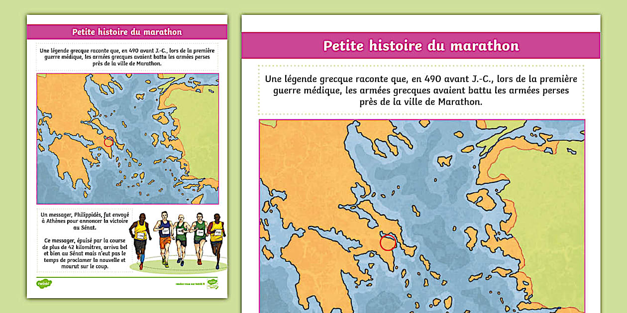 Petite histoire du marathon (Teacher-Made) - Twinkl