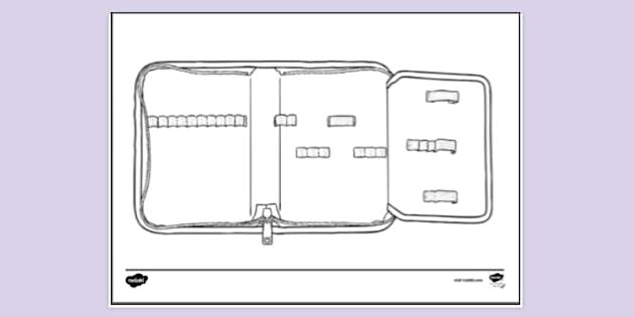 Empty Pencil Case Colouring Sheet | Colouring Sheets