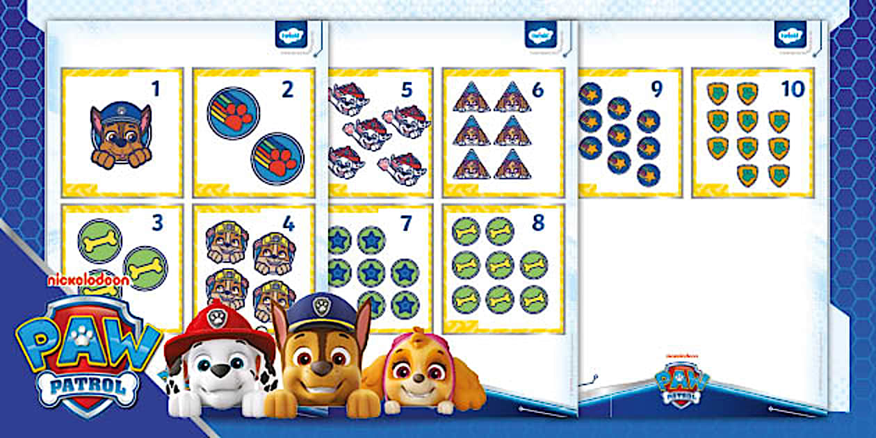 PAW Patrol: carte con numeri fino a 10 - Twinkl