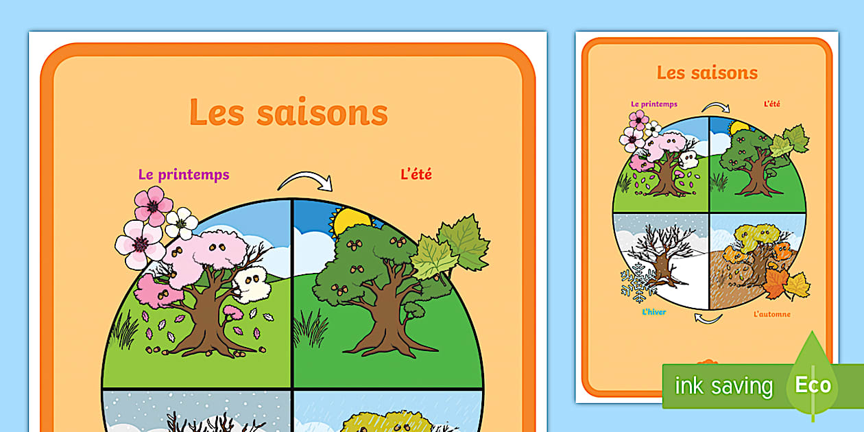 Cursive Poster : les saisons (professor feito) - Twinkl