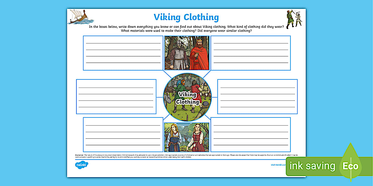 Viking Clothing Blank Mind Map (teacher made) - Twinkl