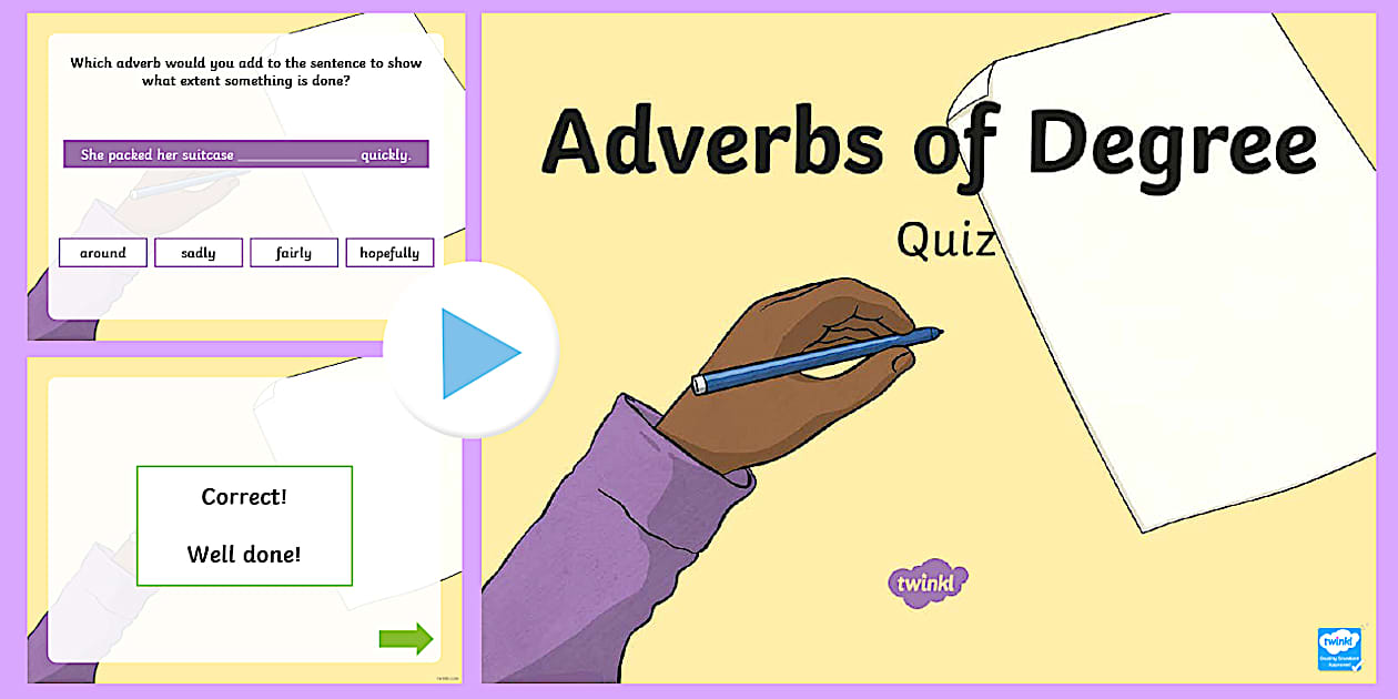 Using Adverbs of Degree SPaG Grammar PowerPoint Quiz - SPaG