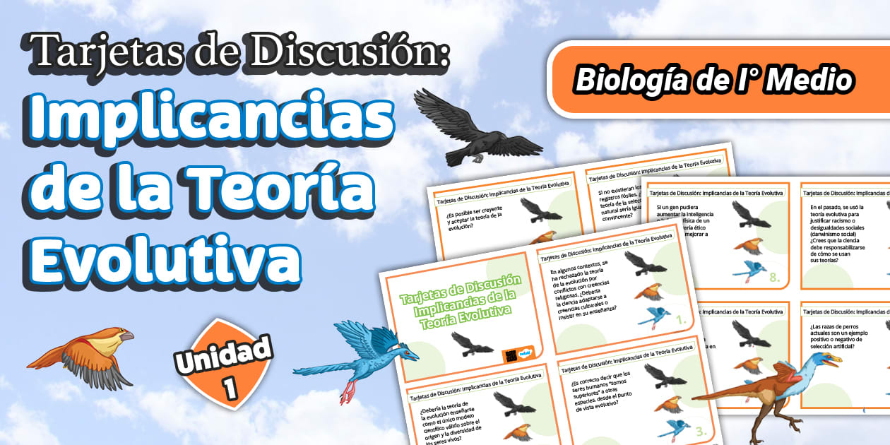 Tarjetas de Discusión | Teoría Evolución | Biología | I°
