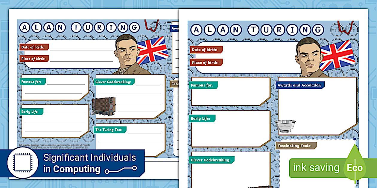 KS2 Alan Turing: Create Your Own Fact File (teacher made)