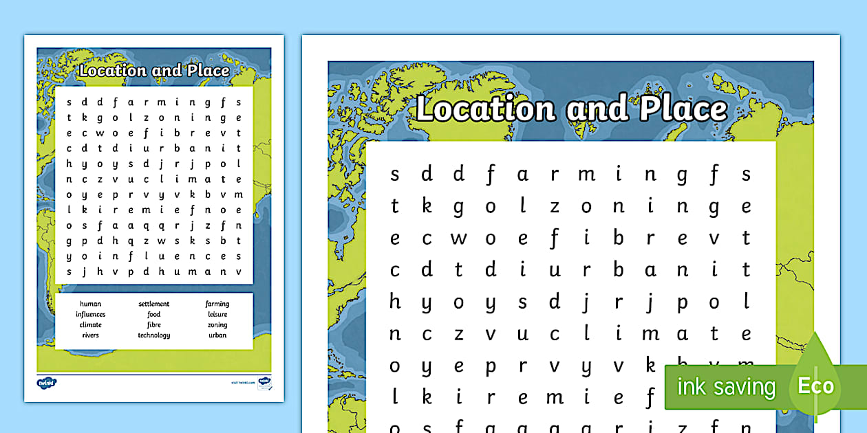 Location and Place Word Search (teacher made) - Twinkl