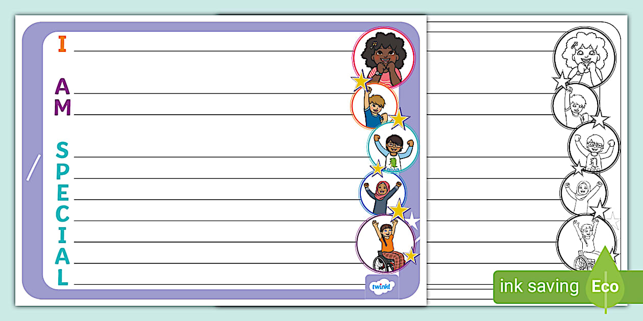 Foundation Phase LS - Worksheet: I Am Special Acrostic Poem