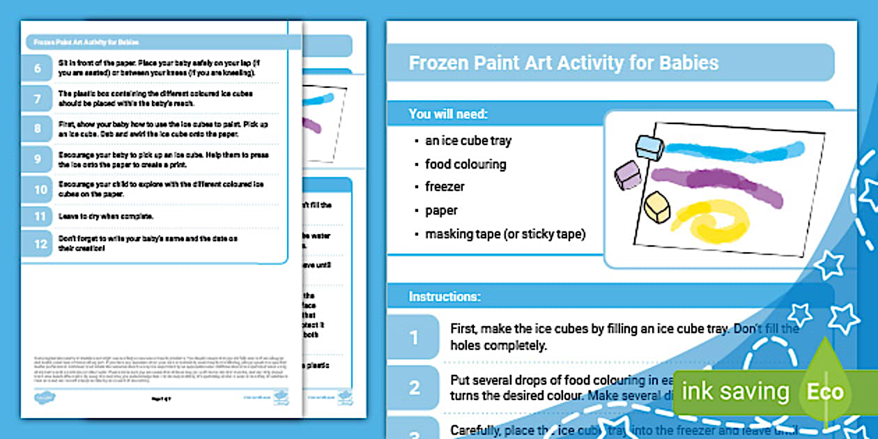 Frozen Paint Art Activity for Babies