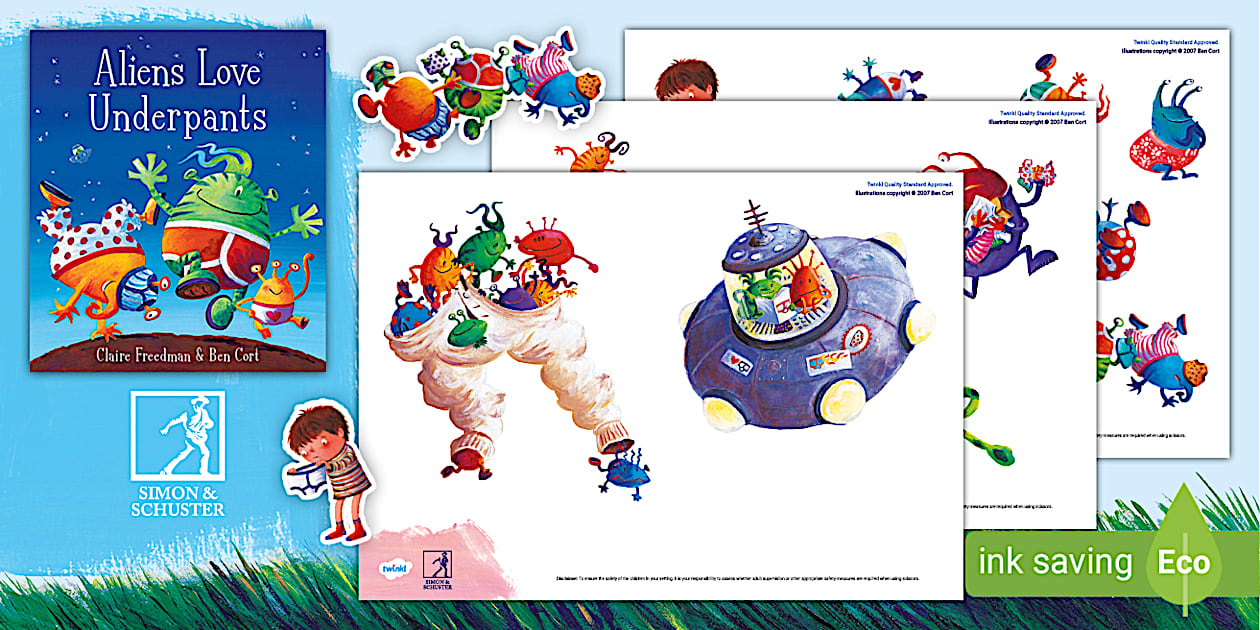 FREE! - Aliens Love Underpants Stick Puppets | Twinkl