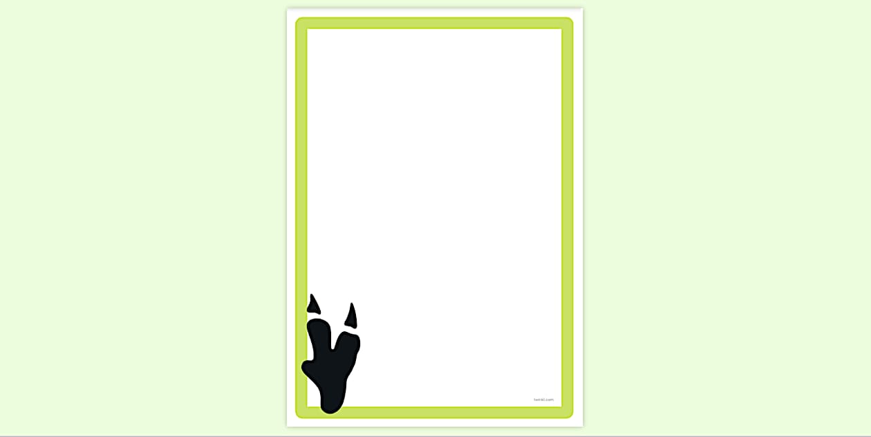 Simple Blank Dinosaur Footprint Page Border | Page Borders