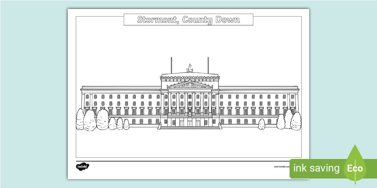 Stormont Estate Colouring Page (teacher made) - Twinkl