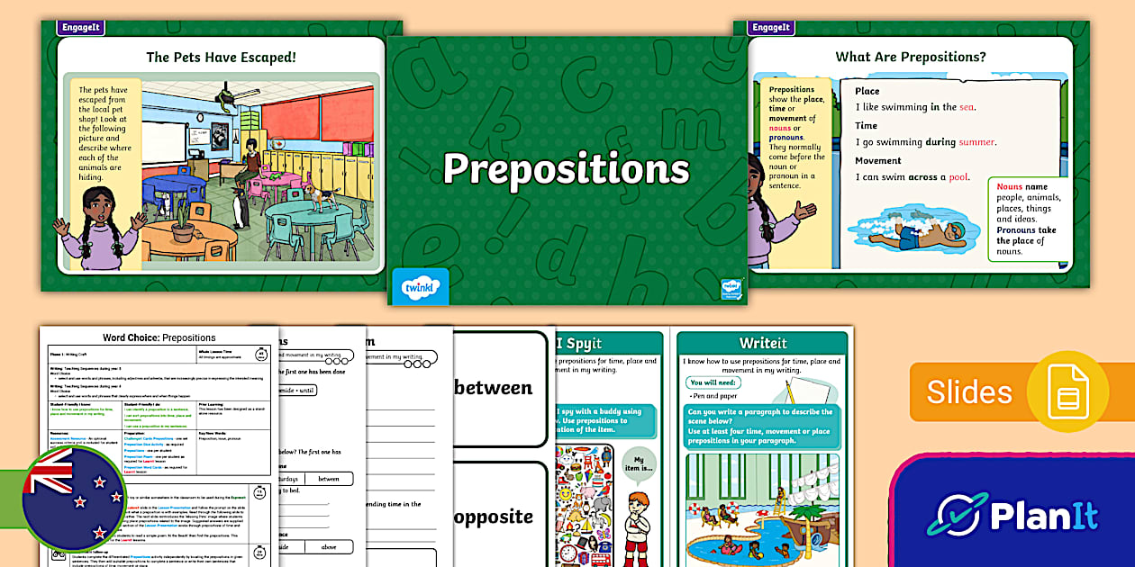 Phase 1 Writing: Word Choice: Prepositions (teacher made)