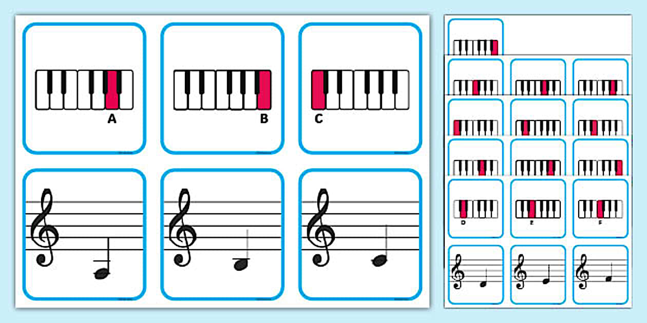 Editable Piano Musical Note Recognition Memory Cards