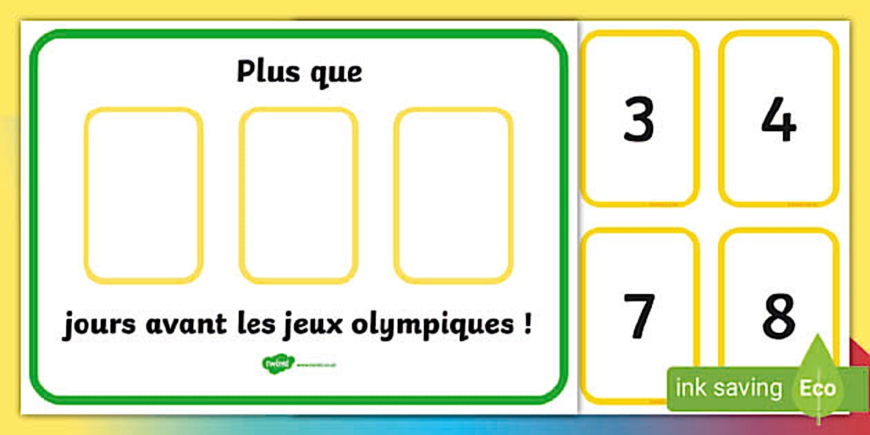 Editable Countdown to the Olympics Display French - Twinkl