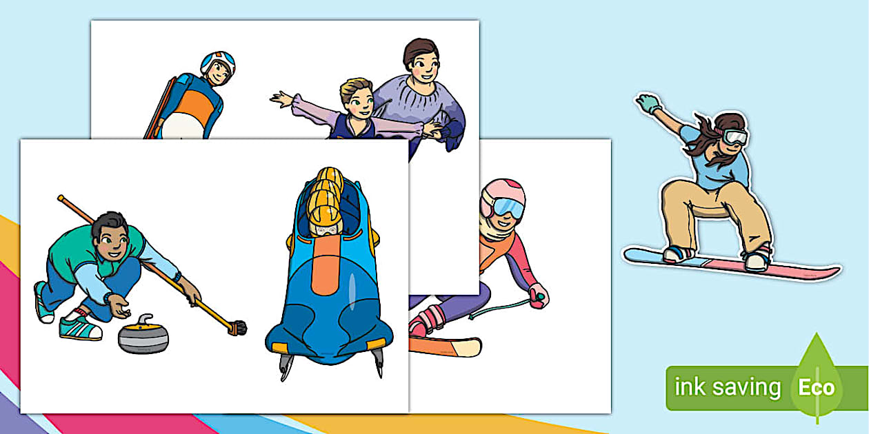 Winter Sports Stick Puppets (teacher made) - Twinkl