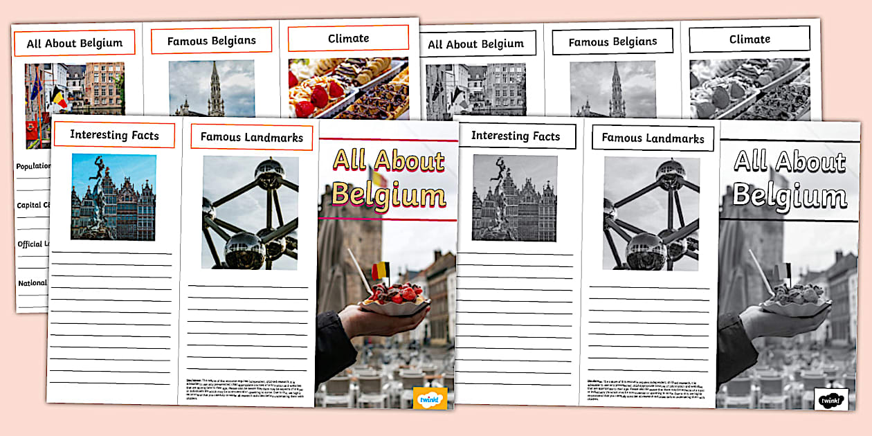 All About Belgium Leaflet Template (teacher made) - Twinkl