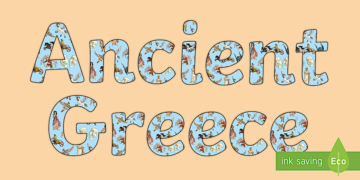 Ancient Greece Display Lettering | Colourful Display Letters
