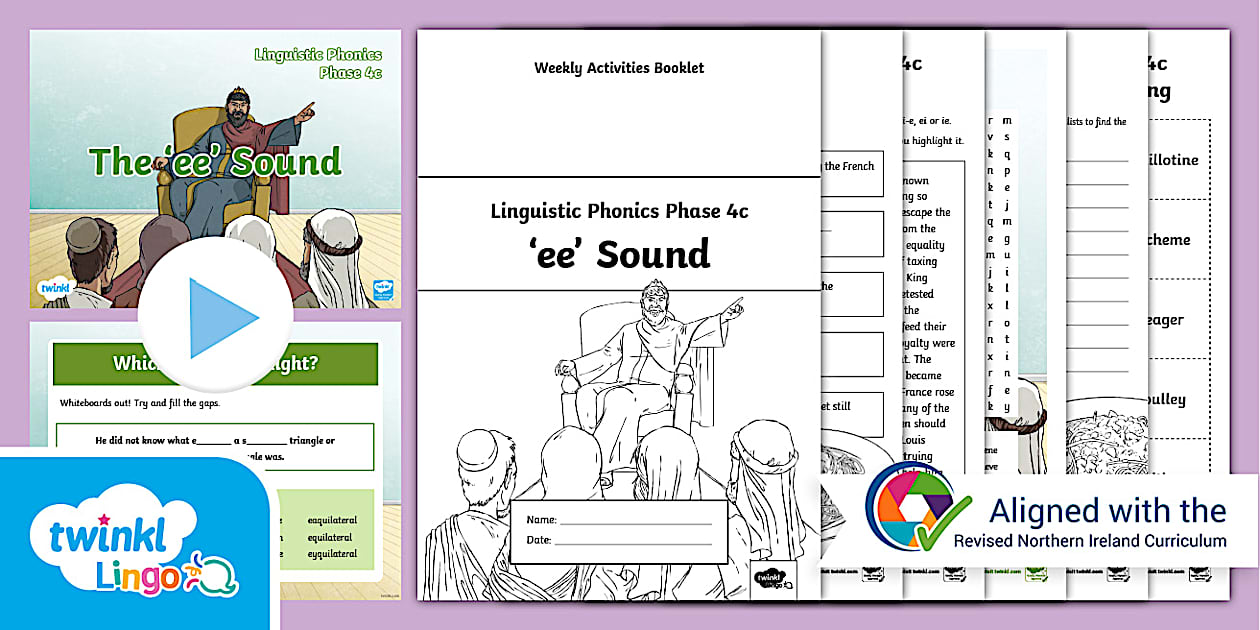 NI Linguistic Phonics Phase 4c 'ee' Sound Activities Pack