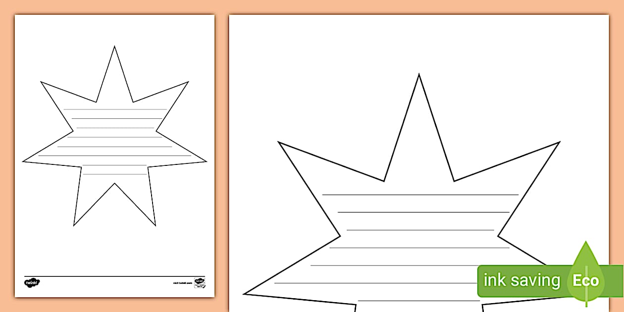 Seven Point Star Writing Template (teacher made) - Twinkl