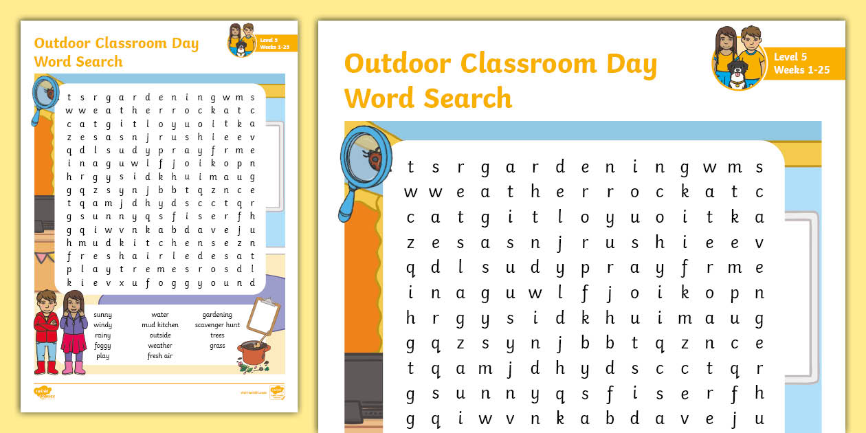 Level 5 Outdoor Classroom Day Word Search (teacher made)